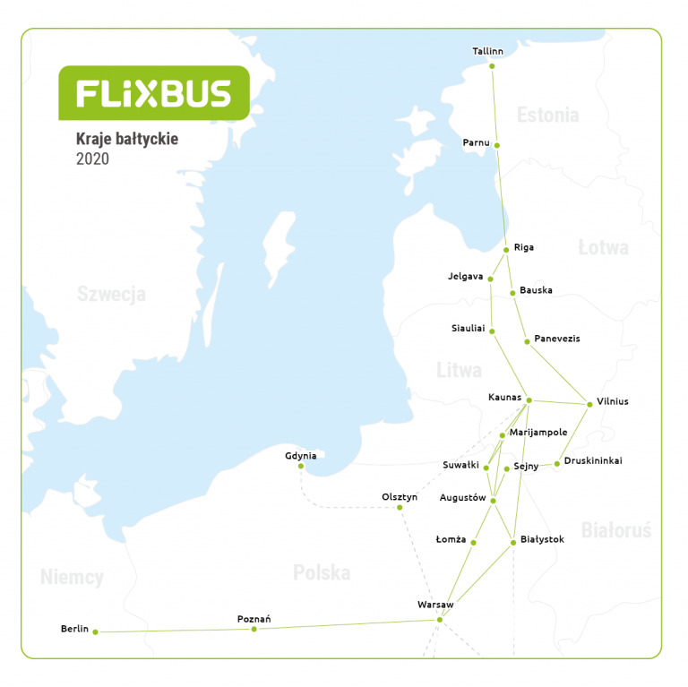 FlixBus startuje w krajach bałtyckich. Trasy z Polski! | Mleczne ...
